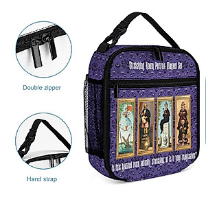 Sazkuyra Halloween Haunted House Haunted Lunch Mansion Lunch Bag Neoprene Carrying Insulation Cooler Cartoon Lunch Bags Bento Tote Hot Food Bag for Beach Lunch Box