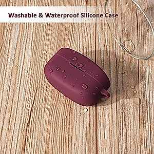 AIRSPO Case Compatible with Sony WF-1000XM4 Silicone Protective Skin Case Cover for Sony Wireless Earbuds (Burgundy)