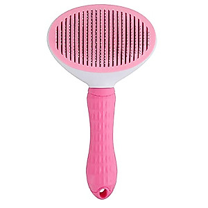 Self-Cleaning Slicker Brush Comb - Best Pet Cat Dog Grooming Long Short Hair - Shedding Loose Undercoat Tangled Haired Removes Tool - Pink