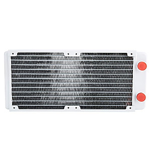 Water Cooling Radiator,240mm Computer Water Cooling White Copper Heat Sink with 12 Pipes,PC Water-Cooled Tube Easy to Install,Suitable for Computer Water Cooling Systems,Beauty Apparatus