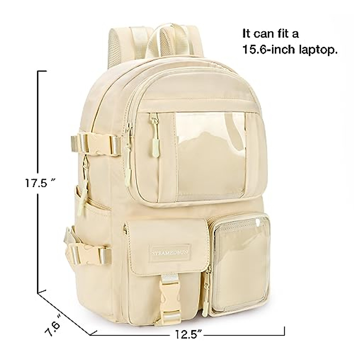 STEAMEDBUN Kawaii Backpack Cute Aesthetic Backpack for Girls,Ita Backpack with Inserts for School (without pins)