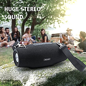 ZEALOT Bluetooth Speakers,75W Portable Bluetooth Speakers with Subwoofer,Speakers Bluetooth Wireless IPX6 Waterproof,50H Play,Deep Bass,Stereo Loud,EQ,Bluetooth Speaker for Party,Beach,Camping(Black)