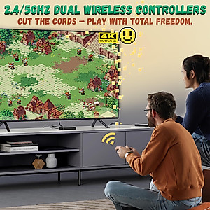 Wireless Retro Game Console, Retro Game Stick with Built-in 23 Emulators, 40,000+ Games, 4k Hdmi Output, and 2.4GHz Wireless Controller, Plug and Retro Play Video Games for Tv (64 GB)