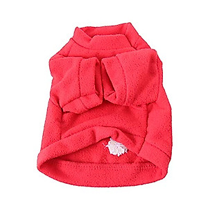 Amosfun Outfits Maltese Home for Hoodie Medium Dogs Pug Vest Outfit Clothes Poodle Outfits, Pugsize Kitten Winter Apparel Doggie Fleece Supplies Xs Hooded Warm Clothing Puppy Pet Coat-xs