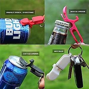 Beer Shotgun tool bottle opener keychain - 2 pack - Black - beer bong shotgunning tool - great for parties, party favors, gift, drinking accessories