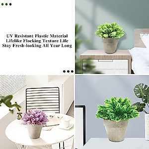 Small Artificial Potted Plants, 3 Pack Mini Fake Plants in Pot for Home Decor Indoor & Outdoor, Faux Plastic Green Grass Ball Greenery Plants for Wedding Farmhouse Shelf Office Tabletop Garden