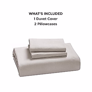 Bedsure Linen Duvet Cover Queen - Linen Cotton Blend Duvet Cover Set, Linen Color, 3 Pieces, 1 Duvet Cover 90 x 90 Inches and 2 Pillowcases, Comforter Sold Separately