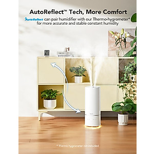 GoveeLife Humidifiers for Bedroom, 6L Top Fill Cool Mist Humidifier for Large Room, Auto Mode, Adjustable Mist, Quiet Sleep Mode, WiFi Smart Air Humidifier with RGB for Baby, Plants, Work with Alexa