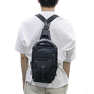 CHARGELLA Sling Bag for Men & Women Waterproof Shoulder Daypack Crossbody Backpack for Travel Hiking with USB Charging Port (Gray)