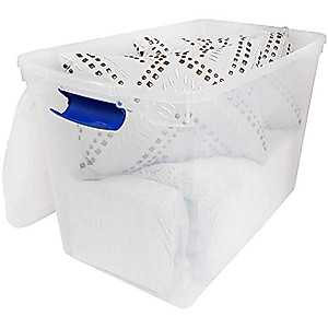 HOMZ Heavy Duty Modular Stackable Storage Tote Containers with Latching Lids, 112 Quart Capacity, Clear, 4 Pack