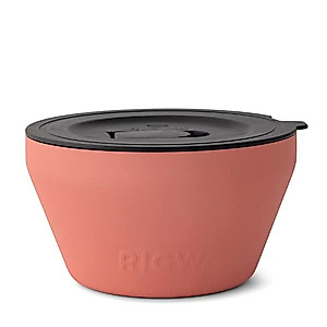 RIGWA Stainless Steel Insulated Food Container - Hot and Cold Insulated Bowl - Vacuum Sealed Containers for Food - Bowls with Lids, 48oz, Pink Coral