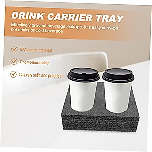 Alipis 2pcs 4 Hole Cup Holder Couch Cafe Drink Carriers Cold Drink Carrier Cup Tray Packing Tray Foldable Cup Drink Carrier Tray Milk Coffee Cup Foam Stand Pearl Cotton Travel