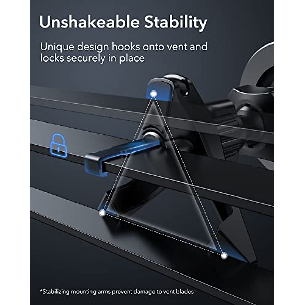 ESR Magnetic Car Mount (HaloLock), Compatible with MagSafe Car Mount, Magnetic Phone Holder for Car, Air Vent Mount for iPhone 14/13/12 Series, Car Accessories, Charging Not Supported, Metallic Grey