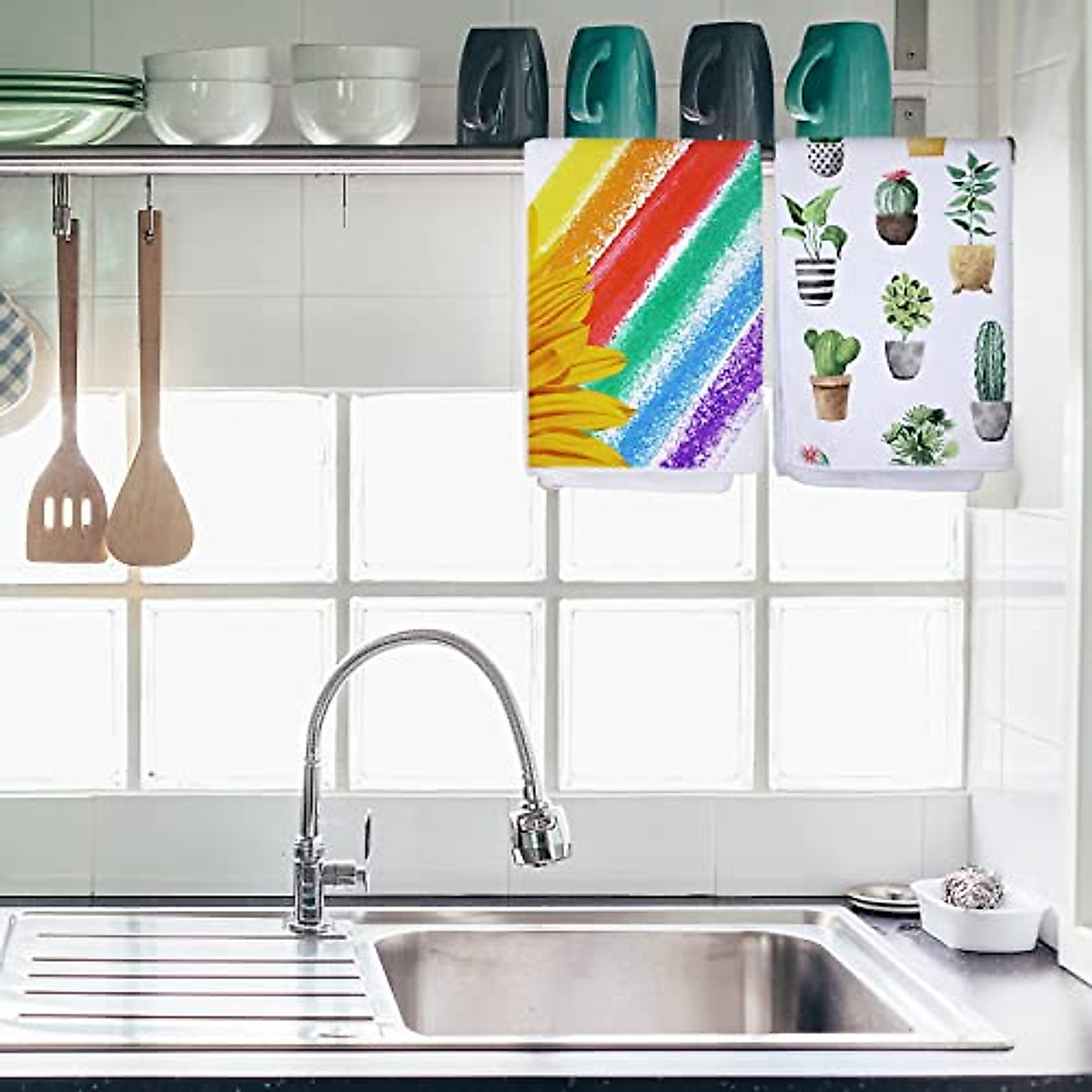 Sublimation Blank Towels, DIY Microfiber Kitchen Towels, Modern Multi Purpose Dish Towels for Kitchen Cleaning, 16 x 24 Inch, 12 x 12 Inch (White,10 Pieces)