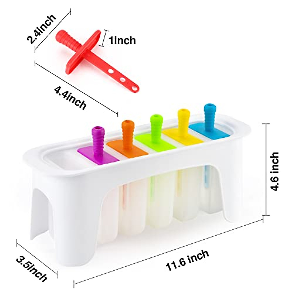 Rainbow Popsicle Molds, Silicone Ice Pop Molds, Popsicle Maker, Easy Release Silicone Ice Cream Popsicle Molds, Reusable Popsicle Molds for Kids, Large Popsicle Molds, BPA Free