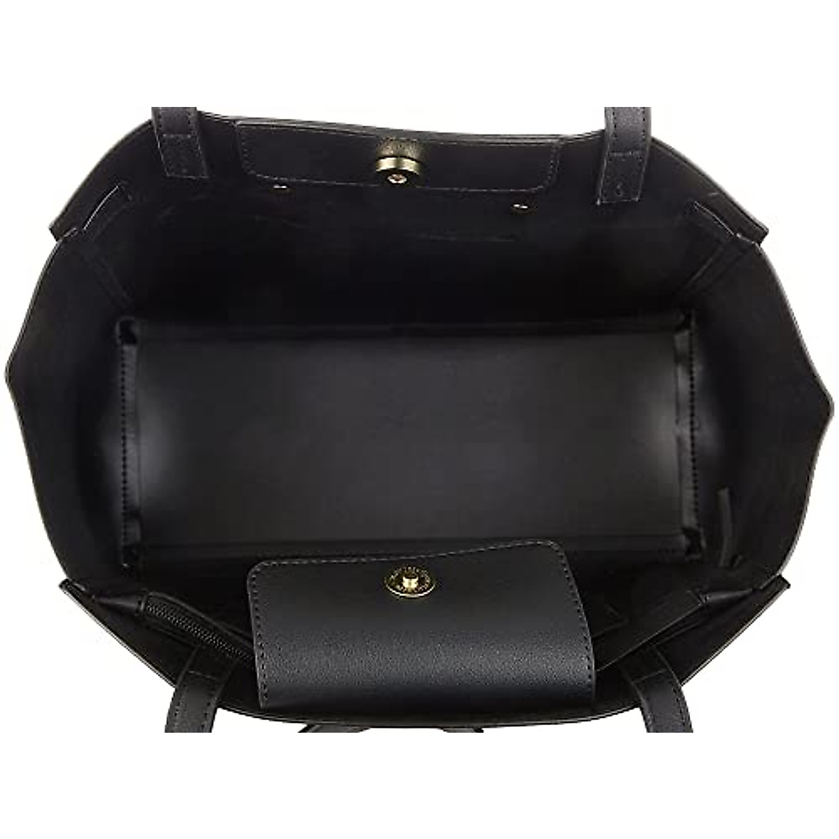 Nanette Lepore Emery Vegan Leather Tote Shoulder Bag One Size Black