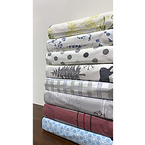 Royal Tradition Heavyweight Flannel, 100-Percent Cotton King Pillow Cases, Set of 2, Snow Print, Soft Pair of Pillowcases