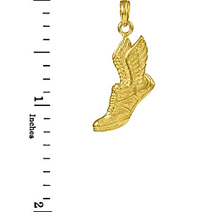 Polished 14k Gold Running Shoe Charm Pendant