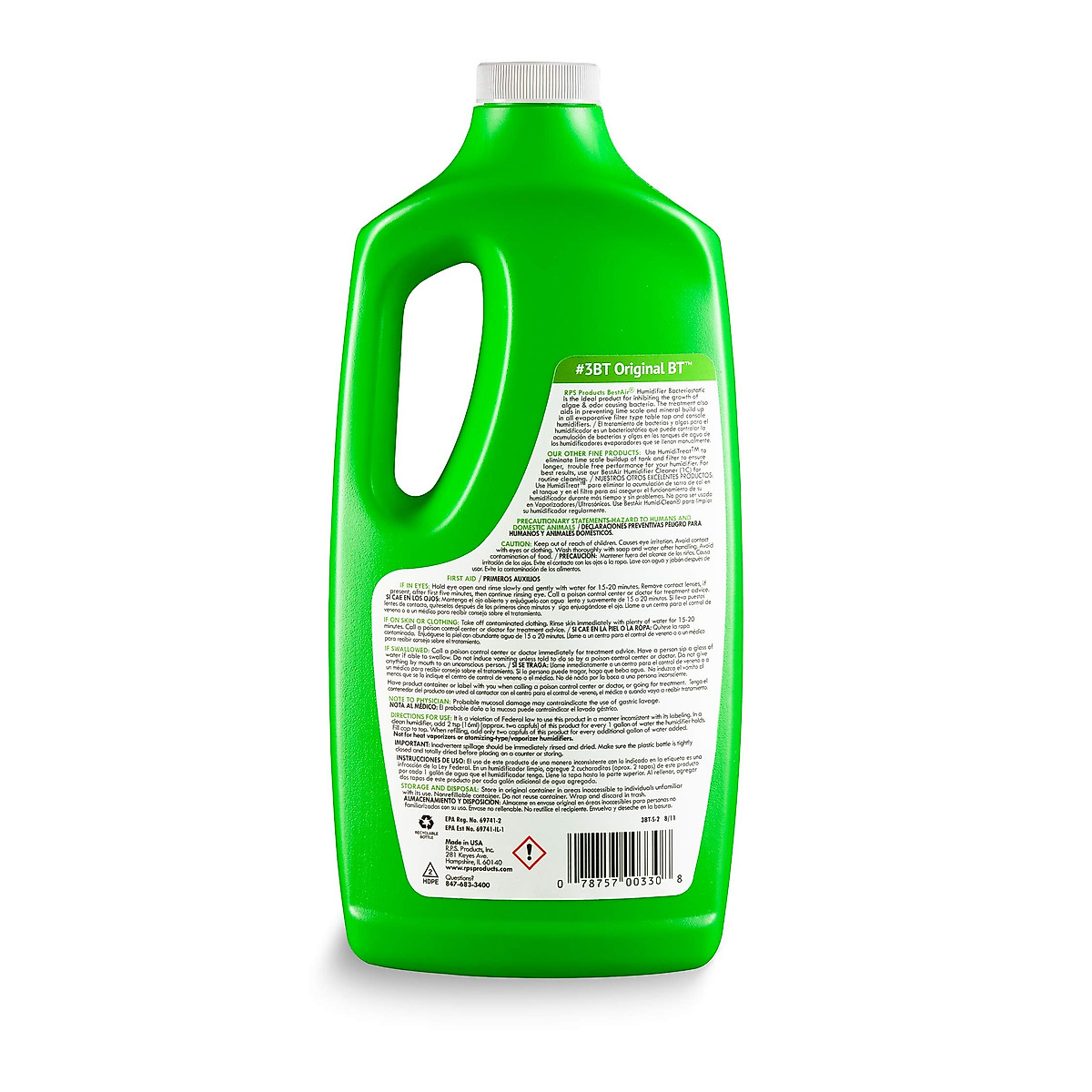 BestAir 3BT-PDQ-6 Original BT Humidifier Bacteriostatic Water Treatment, 32 fl oz, Single Pack, Green