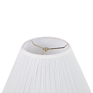 Aspen Creative 33134, Mushroom Pleated Traditional Spider Lamp Shade, White, 7" Top x 17" Bottom x 11-1/2" Slant