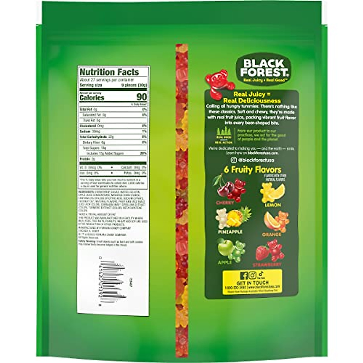 Black Forest Gummy Bears Candy, 28.8 Ounce Resealable Bag (Pack of 1)