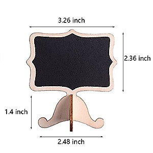 20 Pcs Wood Mini Chalkboard Signs with Support Easels, Place Cards, Small Rectangle Chalkboards Blackboard for Weddings, Birthday Parties, Table Numbers, Message Board Signs and Event Decorations