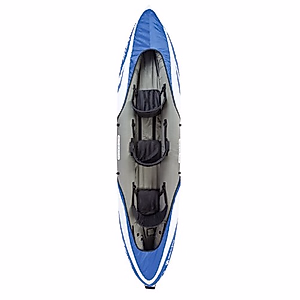 Sevylor Big Basin 3-Person Inflatable Kayak with Adjustable Seats & Carry Handles, Heavy-Duty PVC Construction for Rugged Use & Boston Valve for Easy Inflation/Deflation