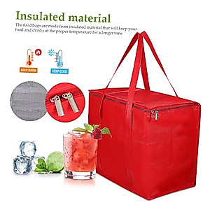BUGUUYO 4pcs Insulation Bags Reusable Grocery Tote Insulated Bags Cooler Bags Insulated Portable Insulation Bag Jumbo Insulated Bag Catering Bags Shopping Bags Thermal Bag Non-Woven Fabric
