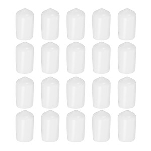 uxcell 50Pcs Rubber End Caps, 10mm/0.39" ID Rubber End Caps, PVC Caps Rubber Screw for Bolts Screw Caps Thread Protectors Tube Screw Bolt, White