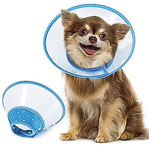 Vivifying Dog Cones for Small Dogs, Adjustable 5.7-8in Pet Cone, Lightweight Recovery Elizabethan Collar for Cats, Puppies and Mini Dogs (Blue)