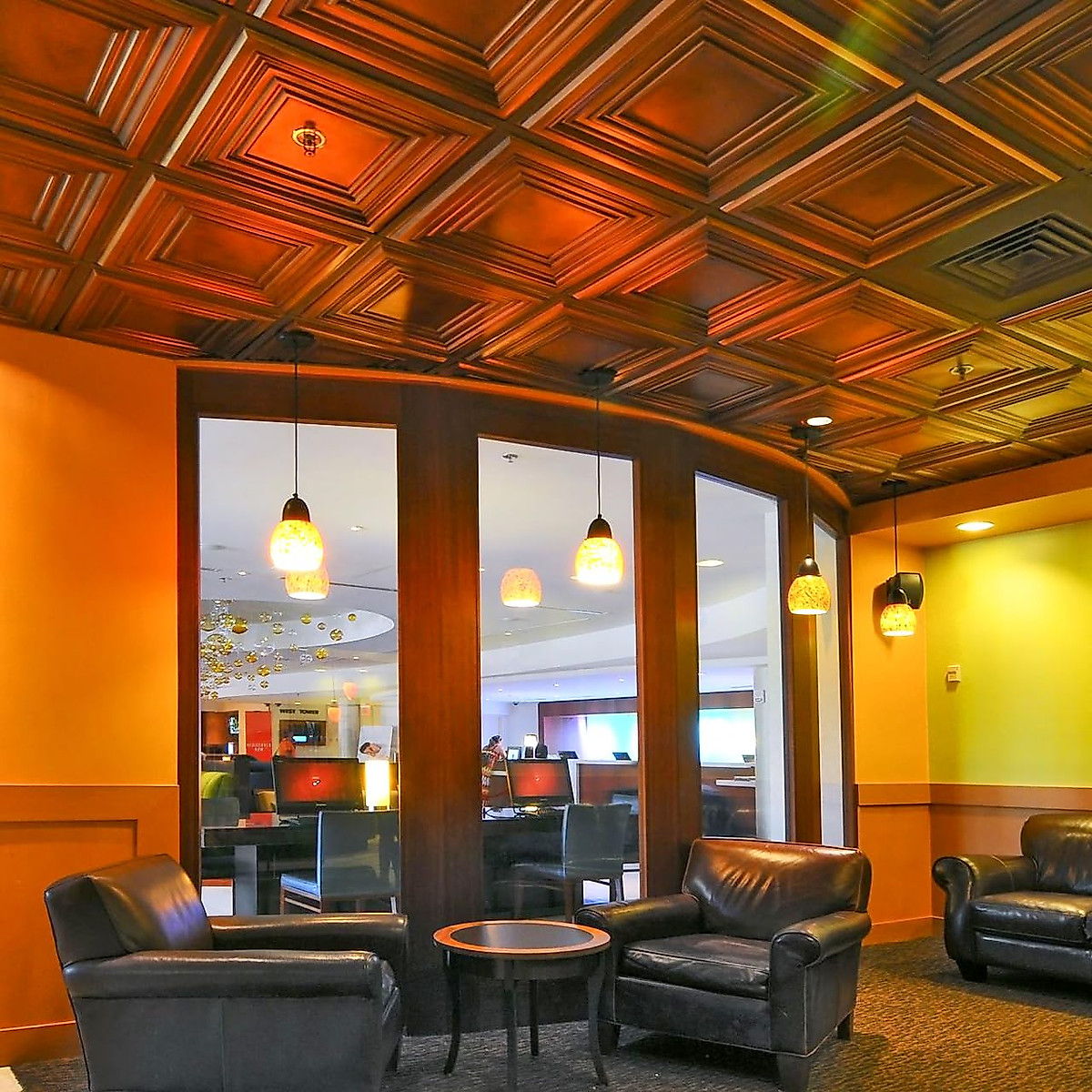 From Plain To Beautiful In Hours DCT05 Washington Square PVC 2' x 2' Lay-in or Glue-up Ceiling Tile (Covers / 40 sq.ft), Reclaimed Tin, 10 Piece