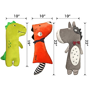 Attelia Kids Car Seat Belt Pillow for Kids, Neck Support Pillow Adjustable Seat Strap Shoulder Pads Road Trip Pillow Seatbelt Buddy (Orange Fox R)