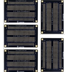 whiteeeen Solder-able or Less Breadboard Board Gold Plated Finish Proto Board PCB DIY Kit for Arduino (1/2 Solder-able (5pcs))