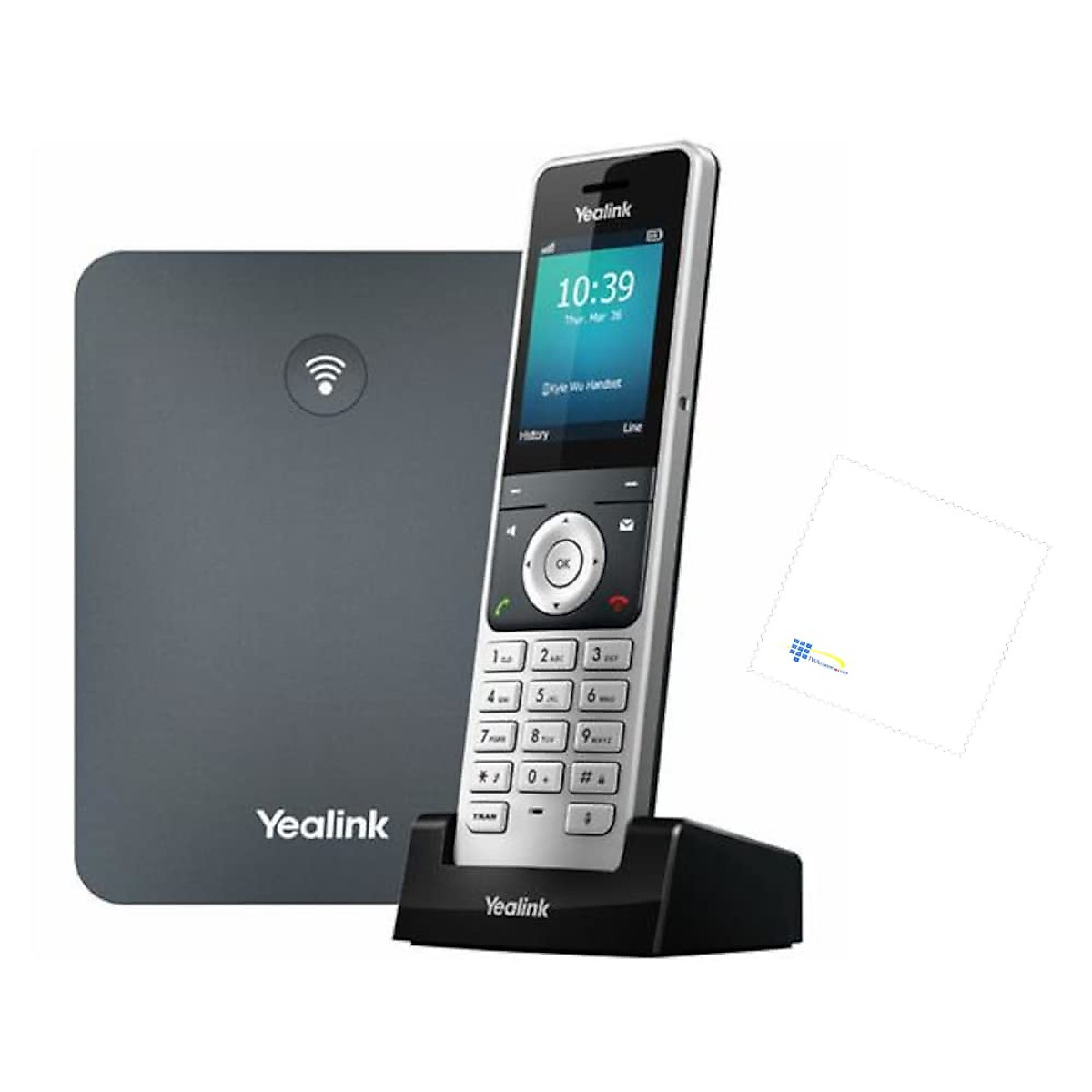 TWA Yealink Bundle of Professional IP DECT High-Performance Business Wireless Phone Bundle W76P - W56H and W70 Base with Microfiber Cloth