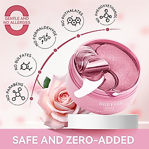 BREYLEE Rose Eye Mask– 60 Pcs - Eye Treatment Mask, Under Eye Bags Treatment, Under Eye Masks for Puffy Eyes, Anti-Aging,Anti-Wrinkle and Fine Lines, Under eye Dark Circles