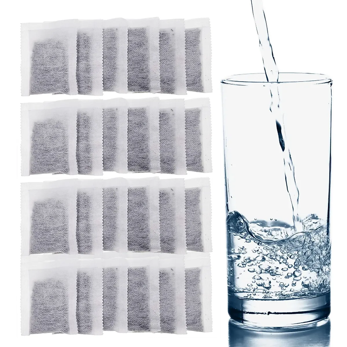 24 Pack Replacement Activated Charcoal Distiller Filters - Coconut Shell Activated Carbon Filter Sachets -Compatible with Megahome and other Countertop Distillers