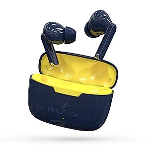 Nautica T200 True Wireless Stereo Earbuds Bluetooth v5.1 TWS in-Ear Earphones with Built-in Mic, Wireless Bluetooth Earbuds with Charging Case Intelligent Touch control, Ergonomic design & Sweat-Proof