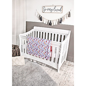 Top Tots Deluxe Minky Baby Blanket - Seahorse, Starfish and Jellyfish, 40 x 29 Inch Mint