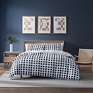 City Scene- King Duvet Cover Set, Reversible Bedding Set with Matching Sham(s), Modern Home Décor (Urban Shibori Blue, King)
