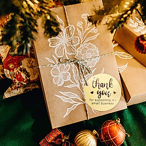 500 pcs Thank You Sticker Foil 1.5 Inch Thank You for Supporting My Small Business Labels for Sealing,Mailing Supplies for Small Business Boutique & Merchandise Bags,Ideal for Crafts & Online Sales