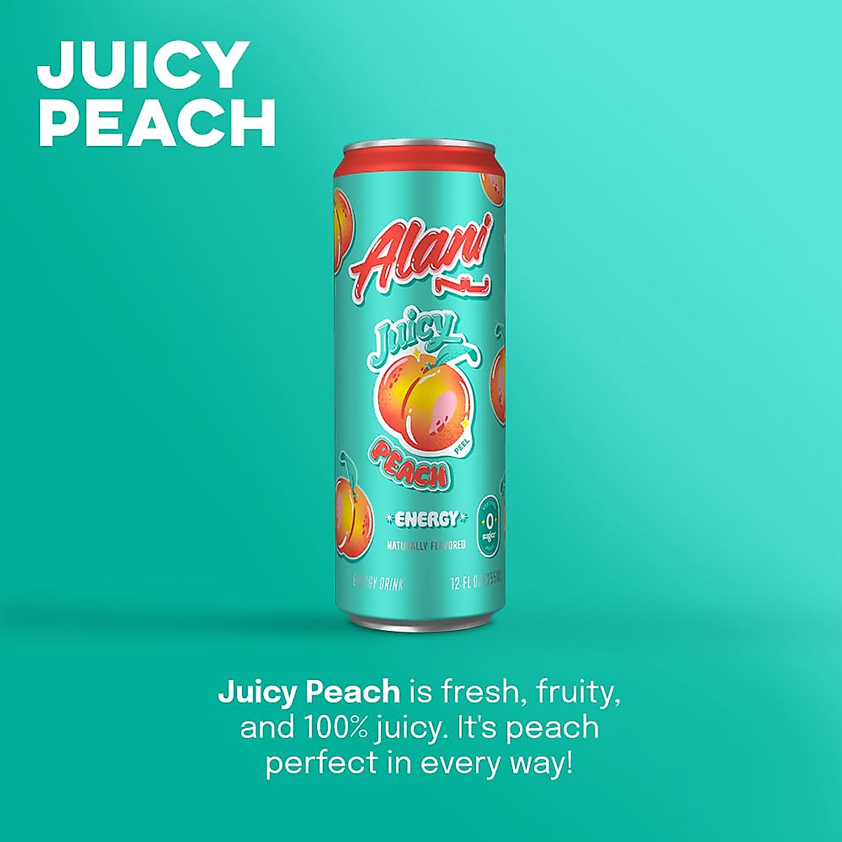 Energy Drink - Juicy Peach (12 Drinks, 12 Fl Oz. Each)