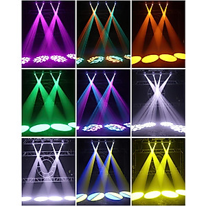 U`King 60W Moving Head Lights, White Moving LED DJ Lights RGBW Stage Light with Remote 8 GOBO 8 Pattern Spotlight by DMX 512 Controlled 9/11 Channel for Church KTV Club Concert Party Wedding