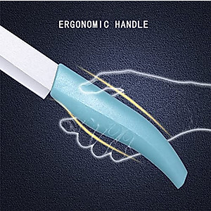 3 Pieces Ceramic Knife Set, 4 inch paring knife Sharp and Durable Fruit Knives with Sheath Covers,Used for Cooking Vegetable Fruit Bread and Meats