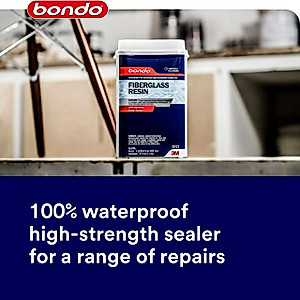 Bondo Fiberglass Resin, Interior and Exterior Home Use, 100% Waterproof, Strong, Durable, 20122, 28.8 fl oz Can