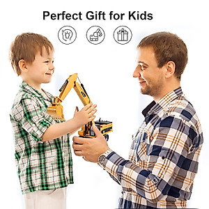 HAPYAD 1/50 Diecast Metal Excavator Toy for Kids, Construction Truck Vehicle Car Toy for Boys and Girls