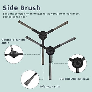 LVTENGAI Replacement Parts Compatible with WYZE Robot Vacuum Cleaner WVCR200S Accessories, 2 Main Brushes, 4 Hepa Filters, 6 Side Brushes Attachment Spare Pack