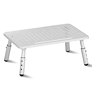 Bracwiser Foldable Monitor Riser Metal Computer Stand for Desk 3 Height Adjustable Laptop Stand with Pen Storage, White, MST013W