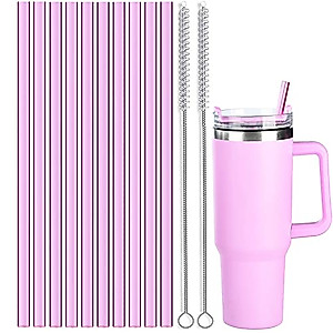 ALINK 13 IN Glitter Straws + Pink Straws for Stanley 40 OZ Tumbler
