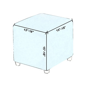 RHYII Ottoman Covers Slipcover Square Jacquard Fabric Footstool Protector Covers Storage Stool Ottoman Covers Stretch with Elastic Bottom Small Light Grey