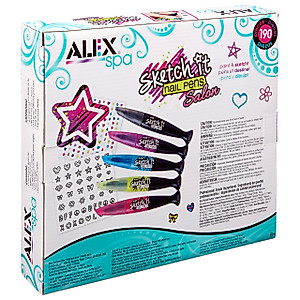 ALEX Toys Sketch It Nail Pens Salon Girls Fashion Activity, Sketch and Paint, Create Long Lasting Looks with Beautiful Nail Polish, For Ages 8 and up